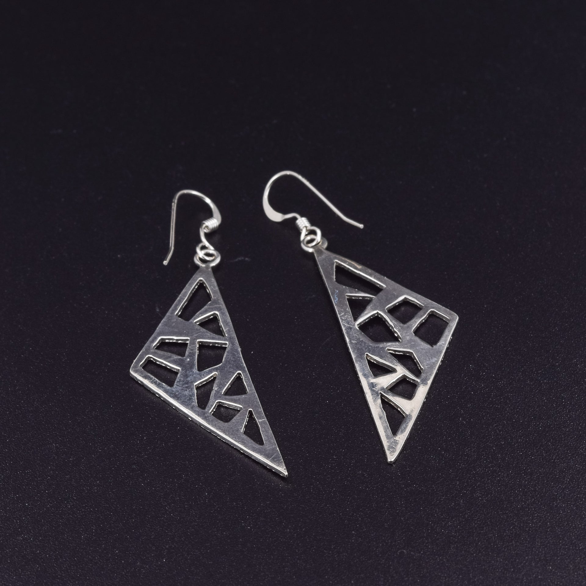 triangle earrings silver